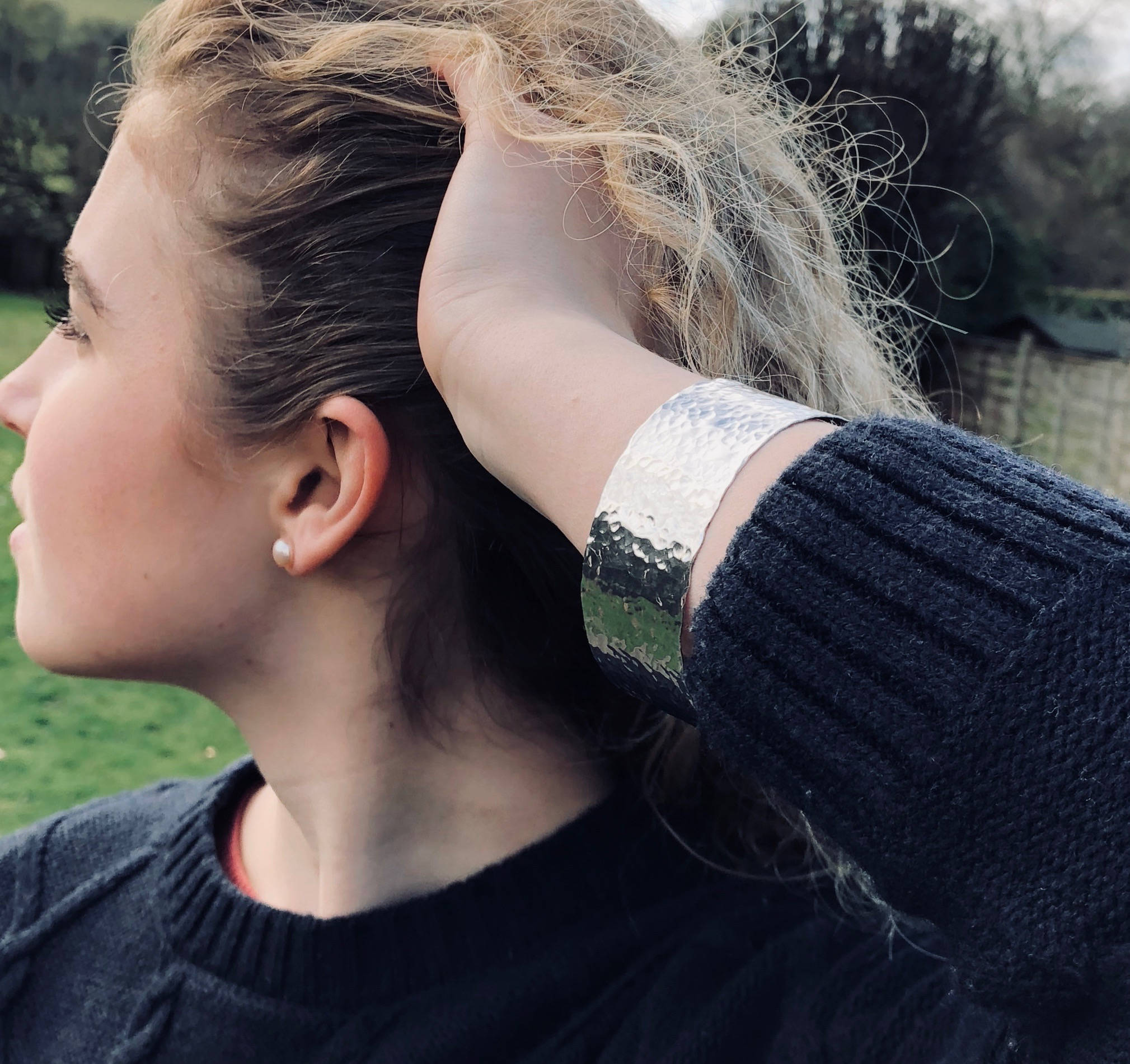 Solid Sterling Silver Hallmarked Wide 25 Mm Hammered Cuff - Etsy