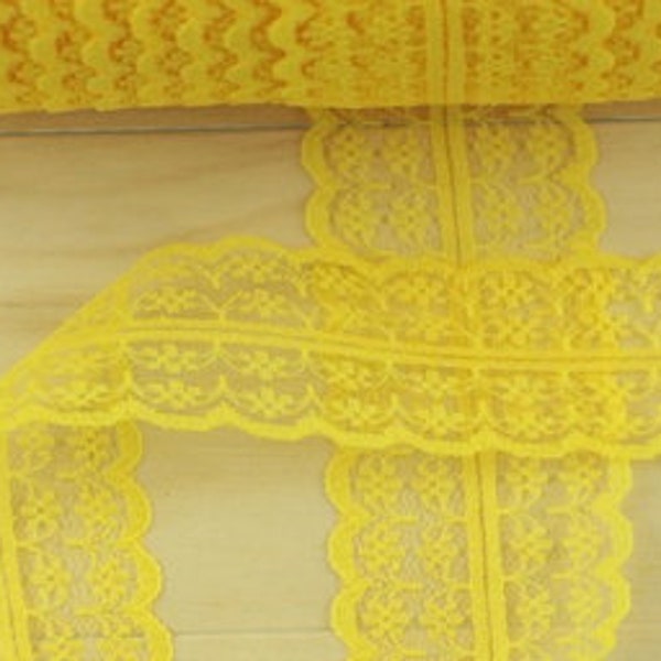 Yellow Lace Fabric - Etsy UK