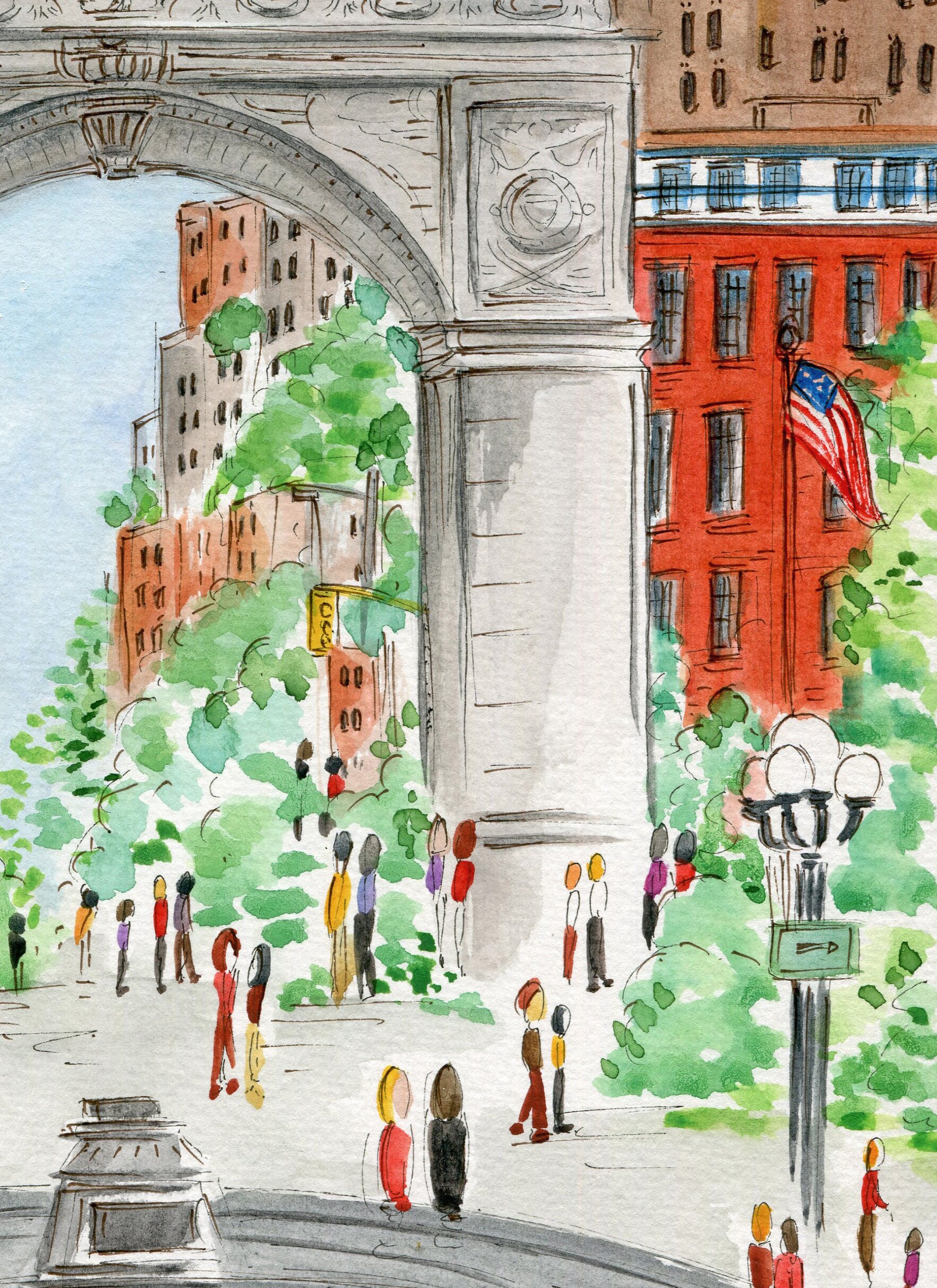 Washington Square Park New York City Art Print Greenwich - Etsy