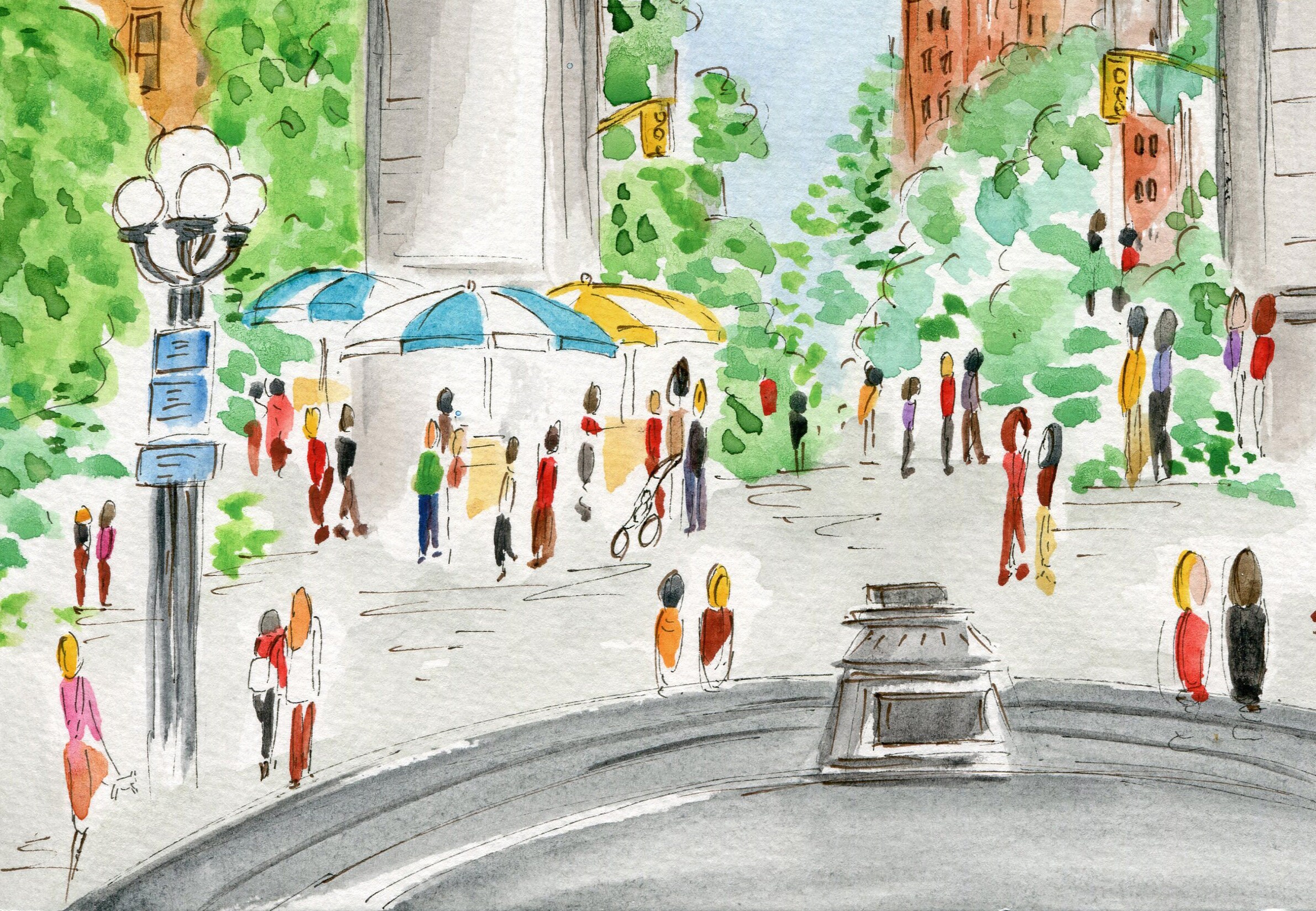 Washington Square Park New York City Art Print Greenwich - Etsy