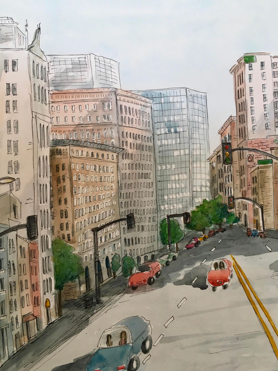 Oakland Art Print; Bay Area Art; Watercolor Print; Urban Sketch ...