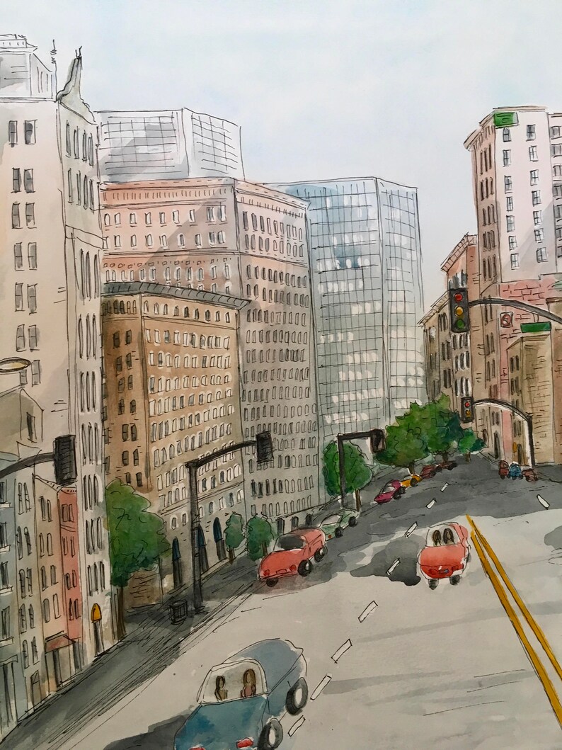 Oakland Art Print; Bay Area Art; Watercolor Print; Urban Sketch ...