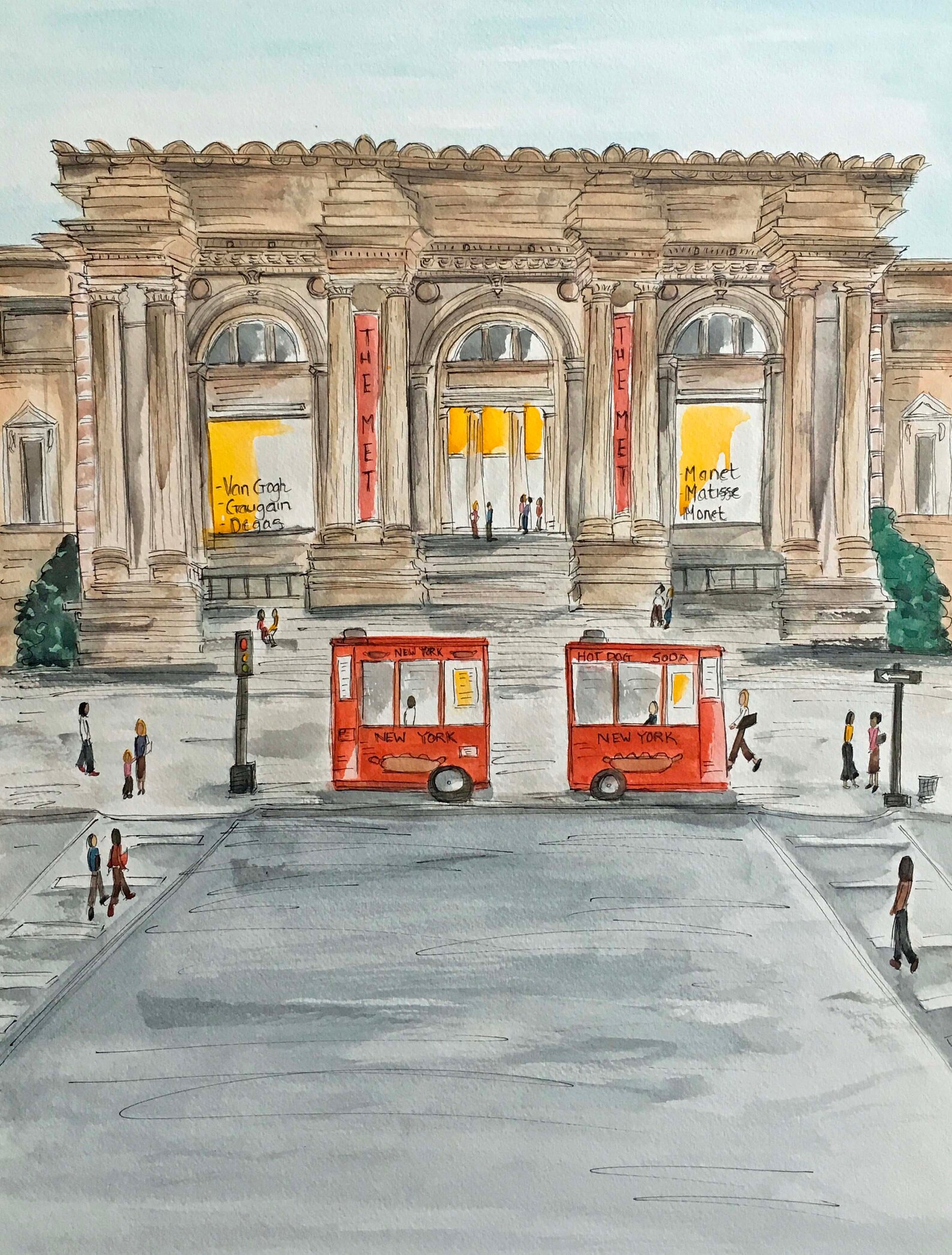 New York City Art Print Metropolitan Museum of Art Landmark - Etsy