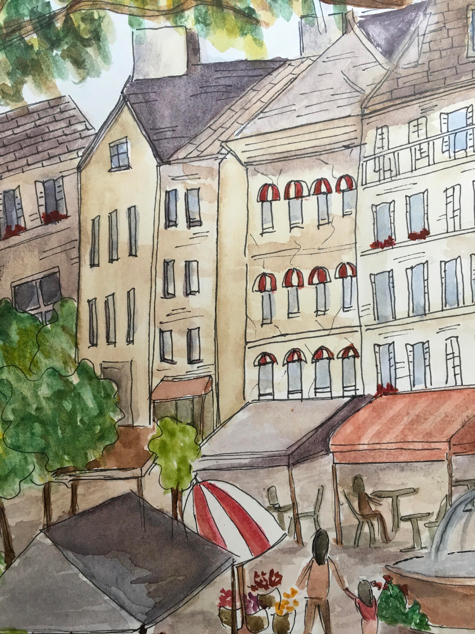 Paris Art; French Art Print; Paris Watercolor; Farmers Market Art ...