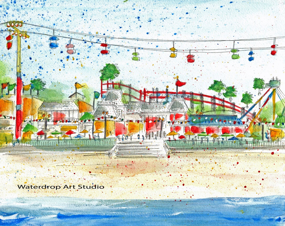 Santa Cruz Art Print; Santa Cruz Boardwalk Art, Santa Cruz Souvenir ...