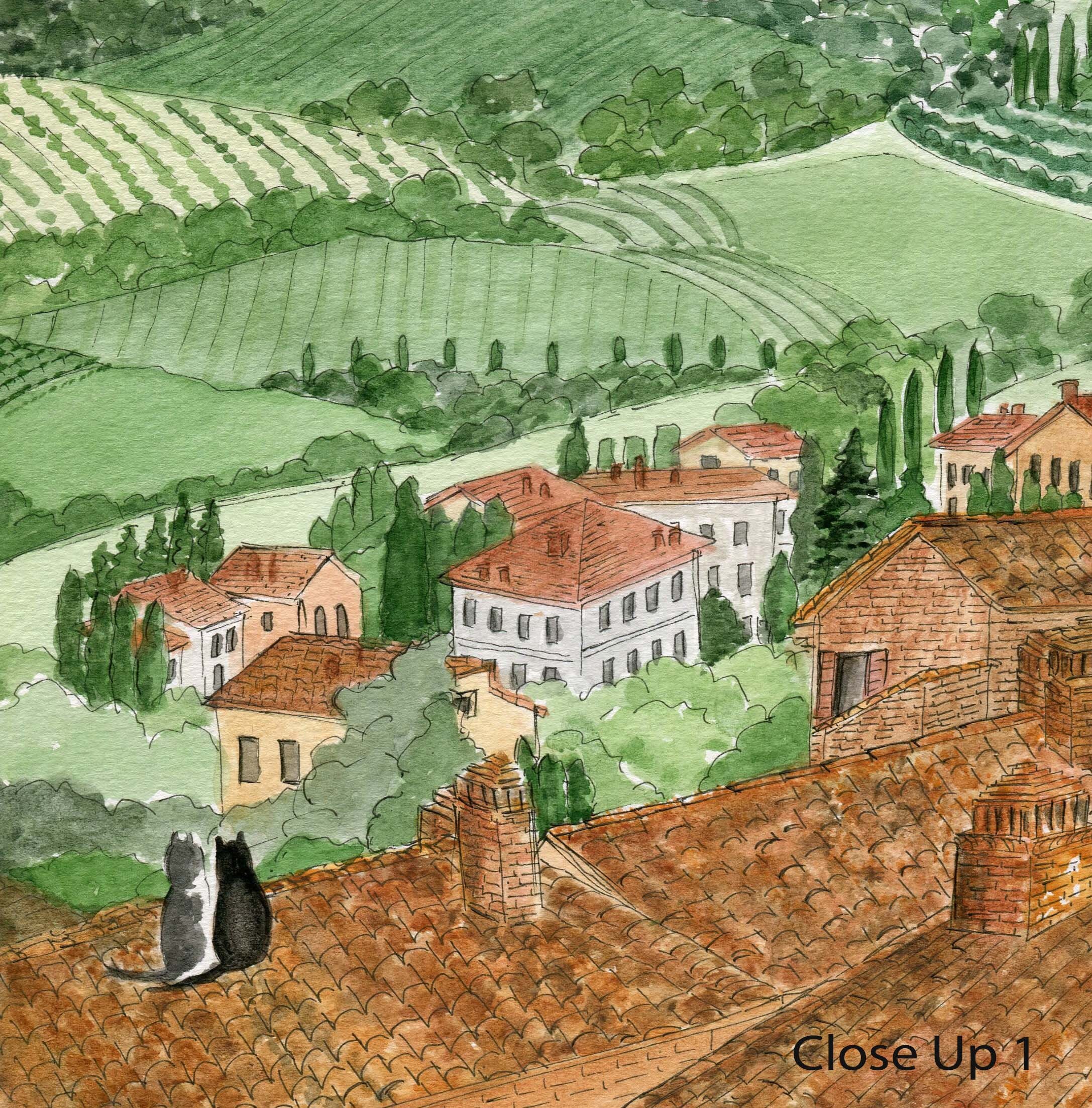 Italian Art Print Cat Art Whimsical Art Print Gift for Cat | Etsy