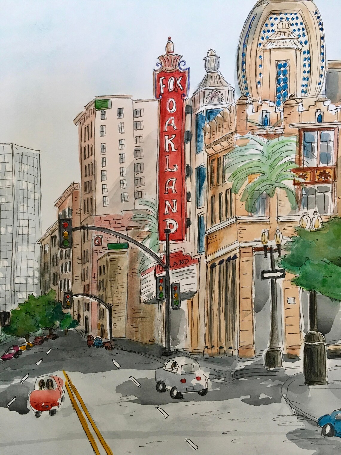 Oakland Art Print; Bay Area Art; Watercolor Print; Urban Sketch ...