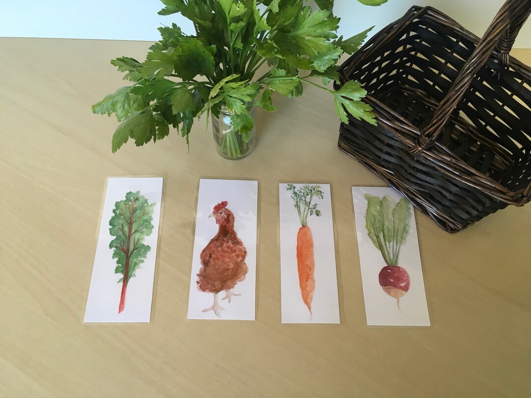 In the Garden Bookmarks; Vegetable Bookmarks, Chicken Bookmark ...
