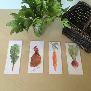 In the Garden Bookmarks; Vegetable Bookmarks, Chicken Bookmark ...