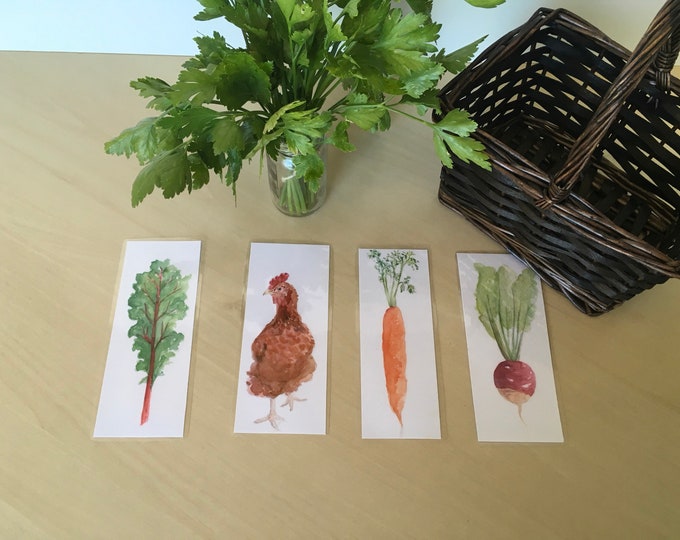 In the Garden Bookmarks; Vegetable Bookmarks, Chicken Bookmark ...