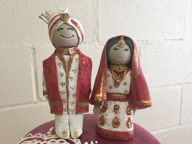 Indian Bride and Groom Cake Topper - Etsy