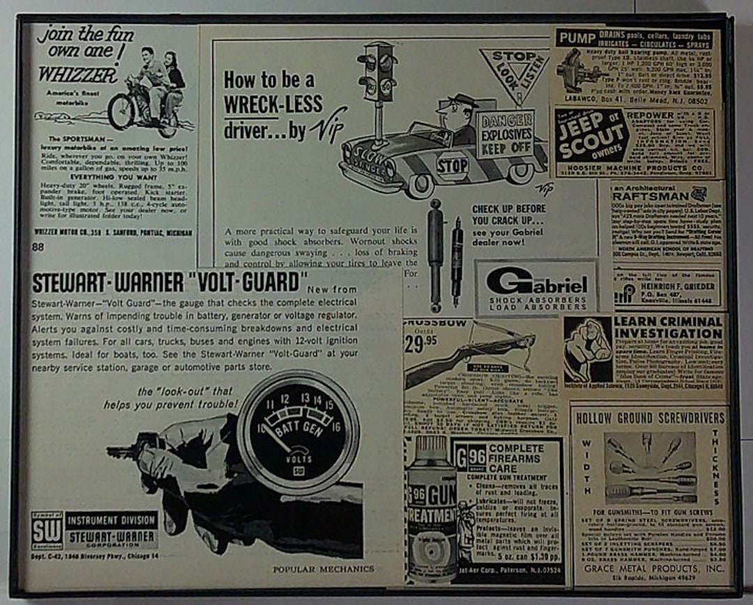 Vintage Magazine Ads in a 8" X 10" Frame This is W Great Man Cave ...