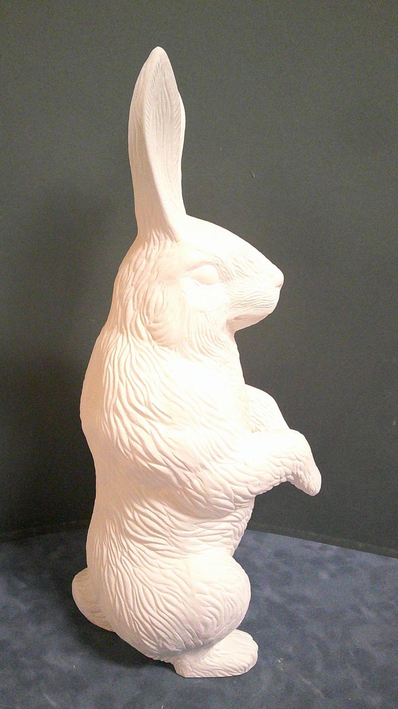 Large Life Size Bunny Ceramic Bisque Ready to Paint About 15 Inches ...