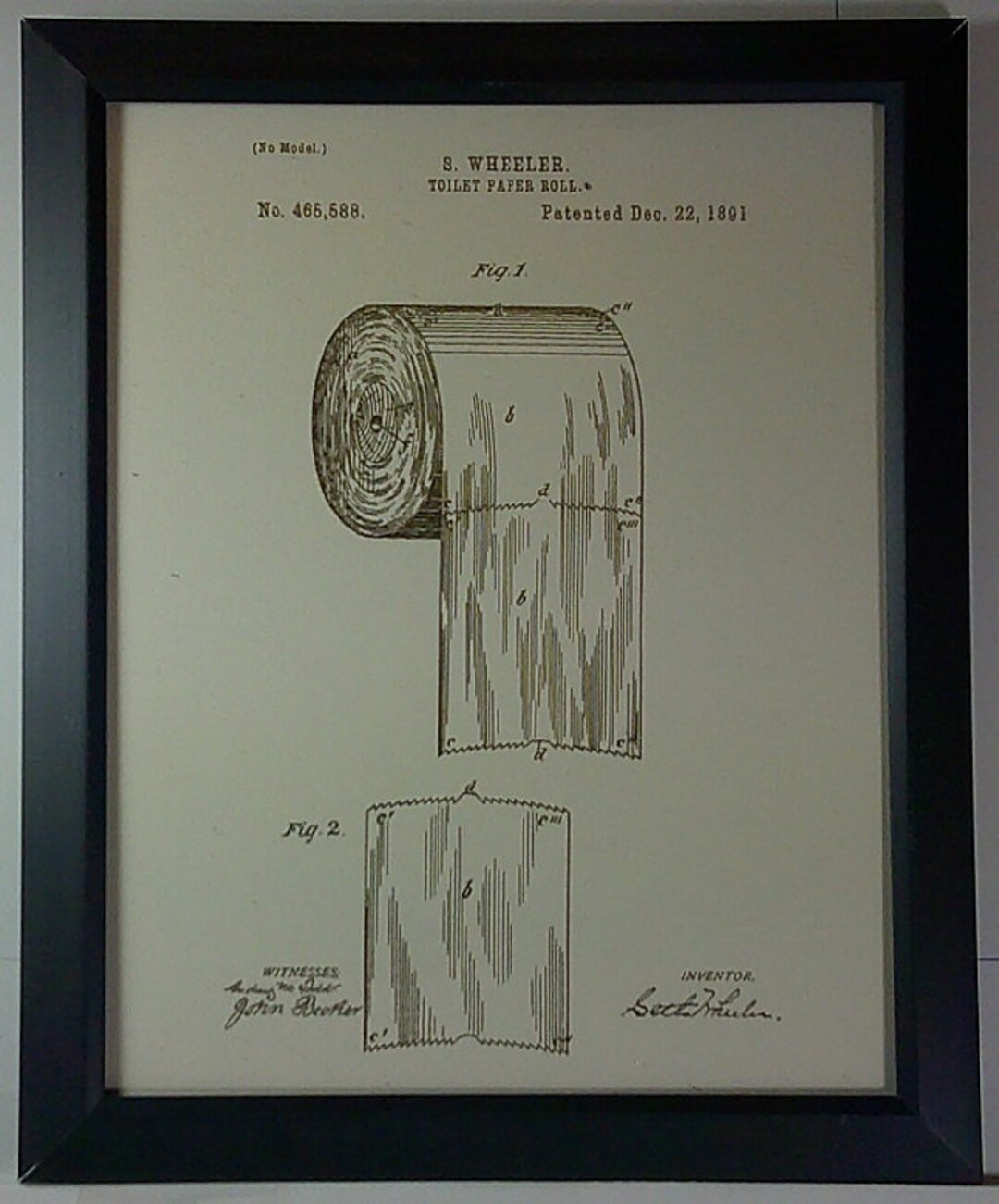 Toilet Paper Roll U.S. Patent December 22nd 1891 Laser Engraved on ...