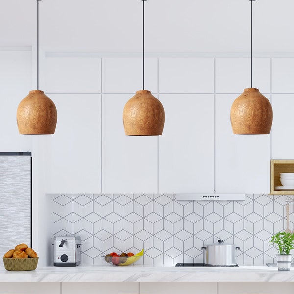 Wood Pendant Light - Etsy