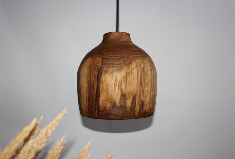 Rustic wood pendant light for kitchen island hanging lamp | Etsy