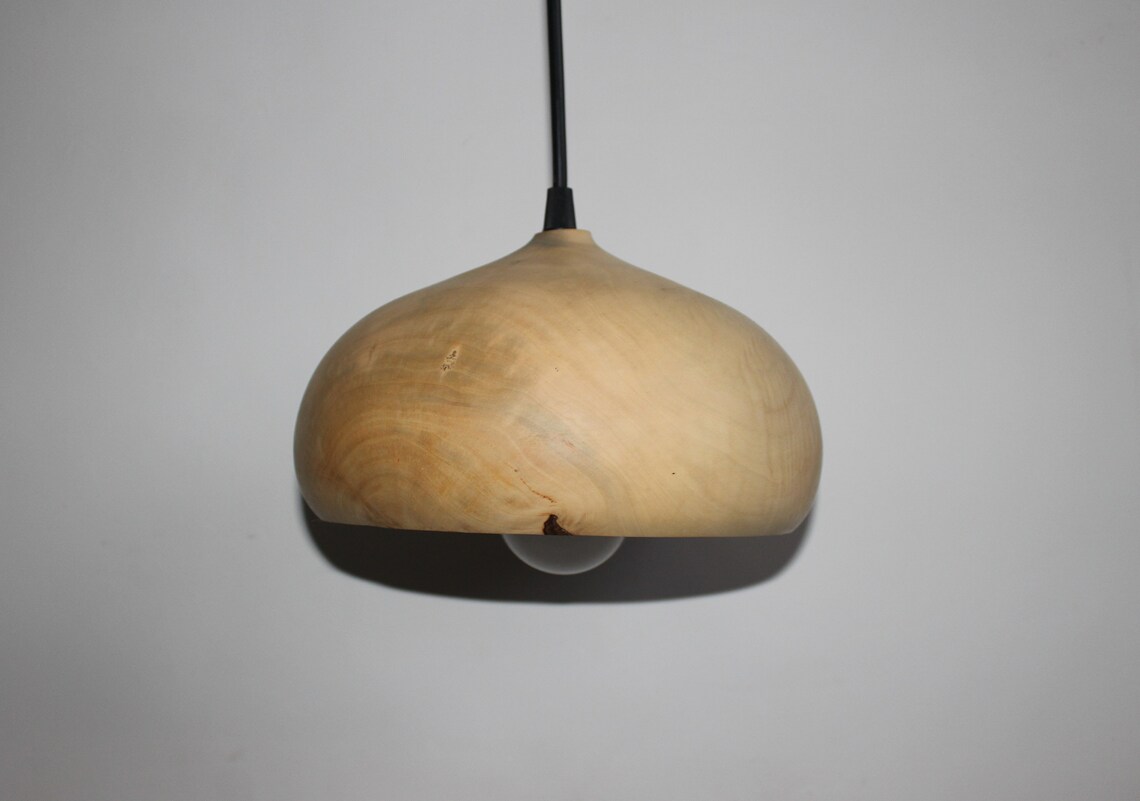 Farmhouse kitchen wood pendant light wooden lamp shade | Etsy