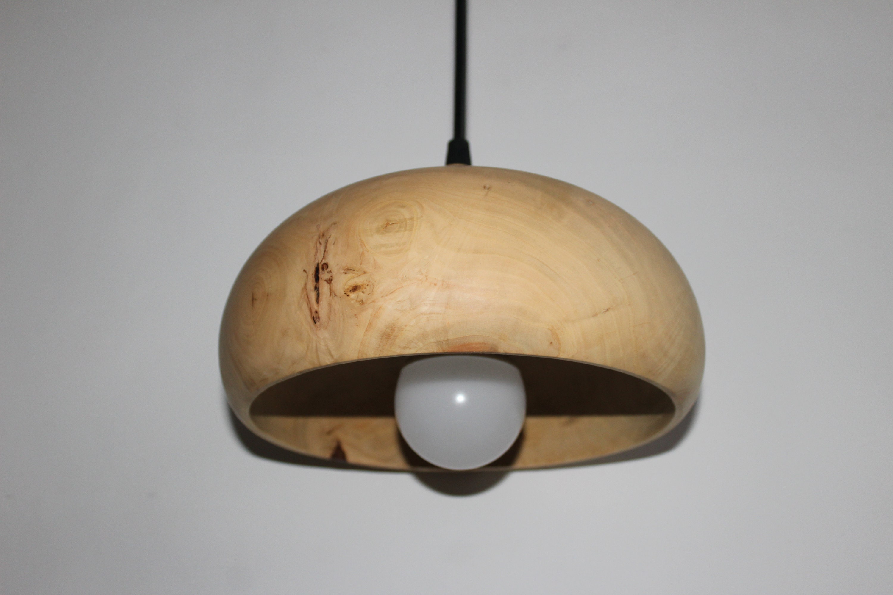 Farmhouse kitchen wood pendant light wooden lamp shade | Etsy