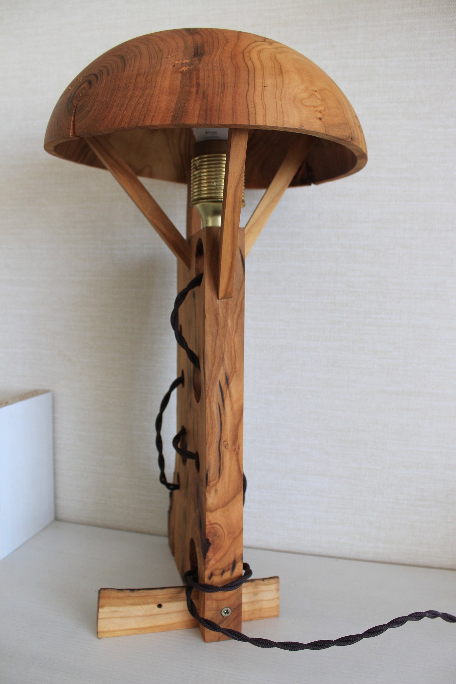 Art Deco Bedside Lamp Rustic Wooden Nightstand Lamp Handmade - Etsy