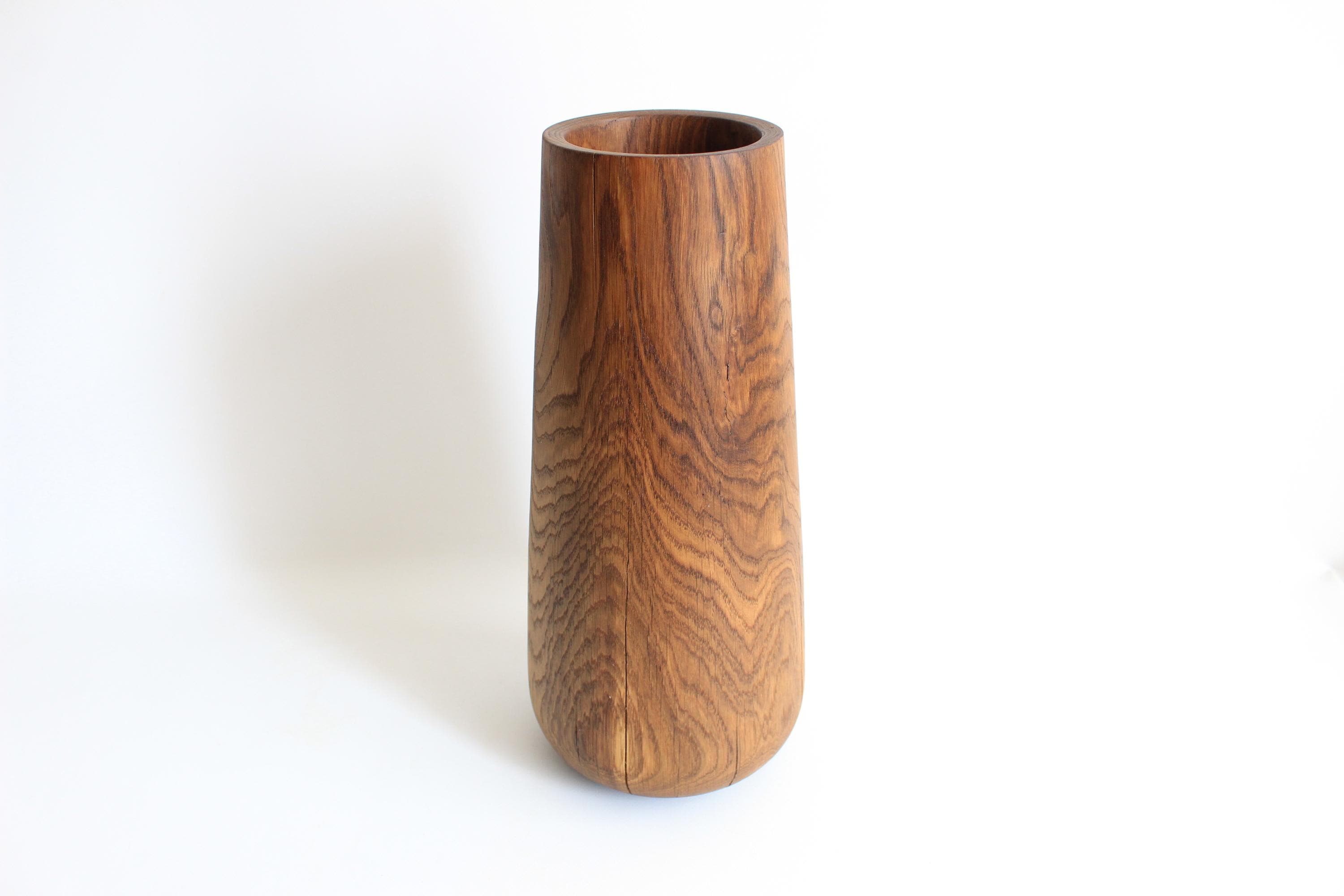Carved Oak Wood Vase: Rustic Home Decor, Dried Flower Vase (15 Inch) - Etsy