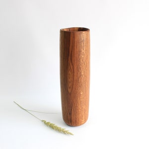 Tall Floor Vase Rustic Oak Vase Handmade Wooden Bookshelf - Etsy
