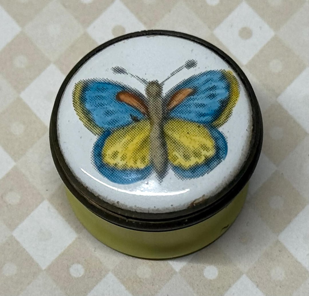Bilston & Battersea Halcyon Days English Enamel Butterfly Trinket Box ...