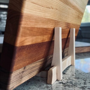 Handmade Wooden Cutting Board Stand: Collapsible Display Holder - Etsy