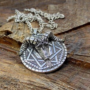 Goat Head Satanic Ritual Necklace Pentagramatron Summoning - Etsy