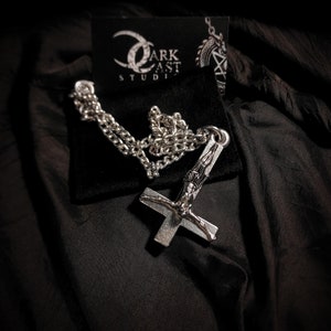 Big Inverted Crucifix Necklace , Giant Curbed Chain Upside Down Cross ...