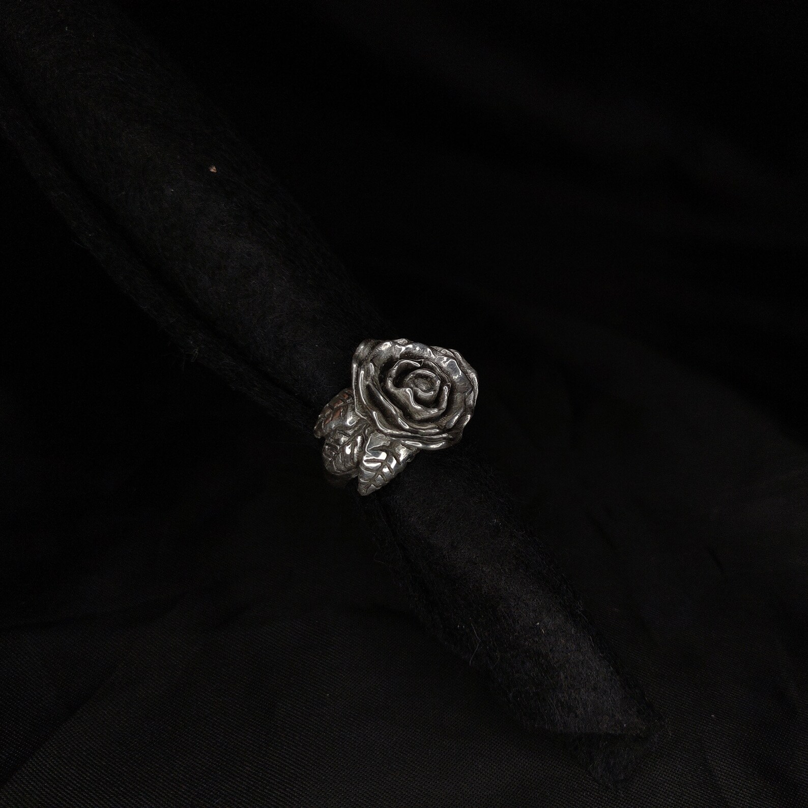 Silver Blooming Rose Ring Sculpture , Blossoming Shiny Flower Jewelry ...