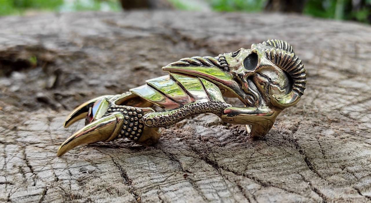Giant Articulated Full Finger Bronze Ring Vampire Talons - Etsy