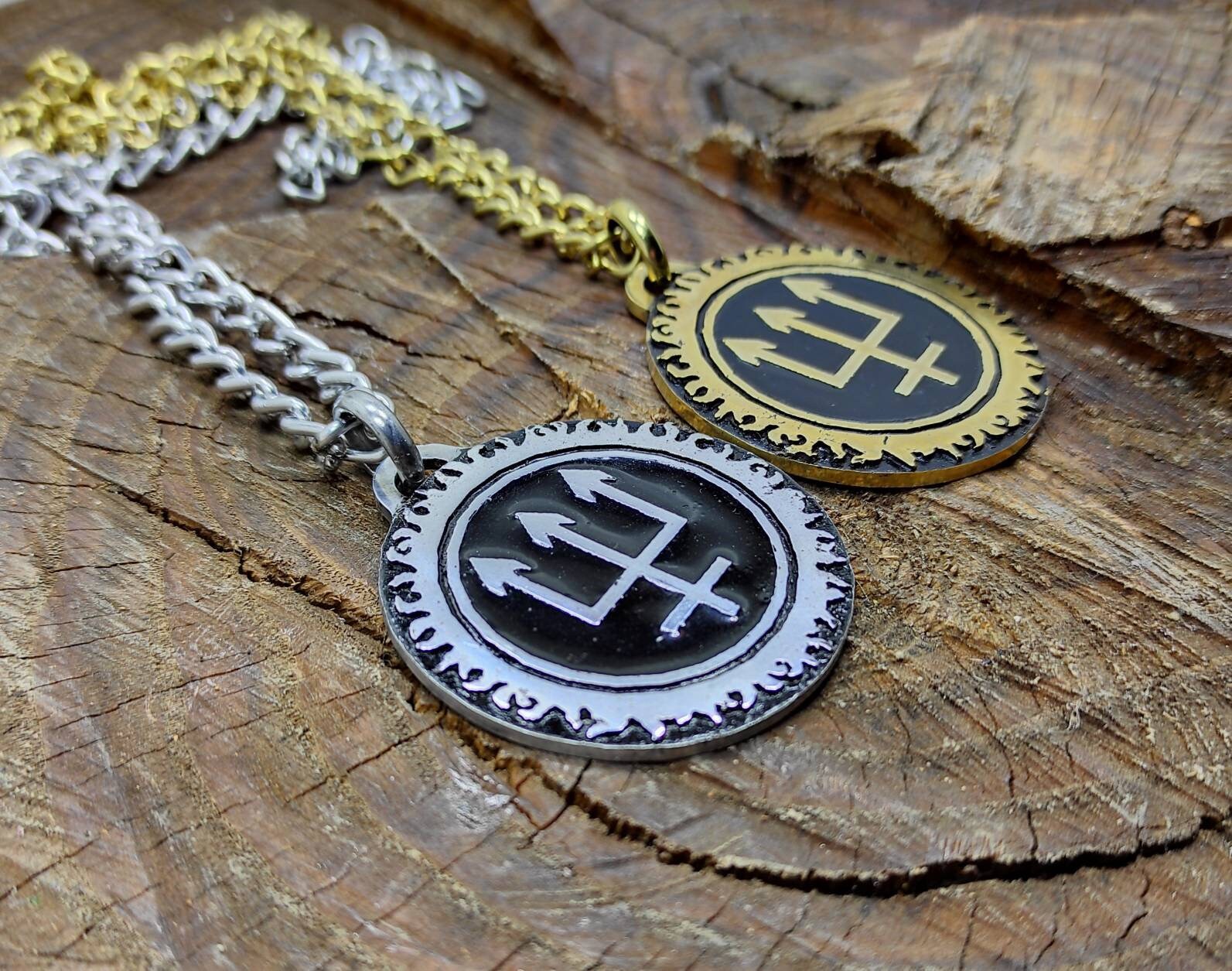 Black Metal Trident Pendant Lucifer Thelema Necklace Satanic | Etsy