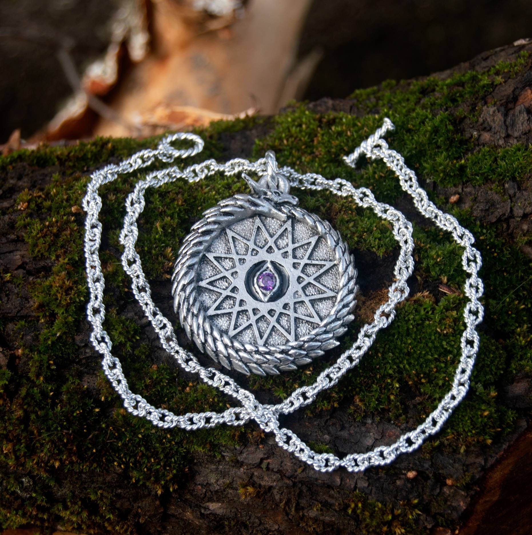 Ouroboros Tiamat Snake Hendecagram Medallion Scaly World - Etsy