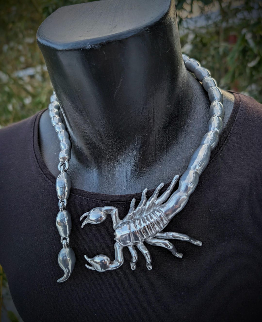 Scorpion Charm Choker Necklace , Lifelike Predatory Silver Insect 3d ...