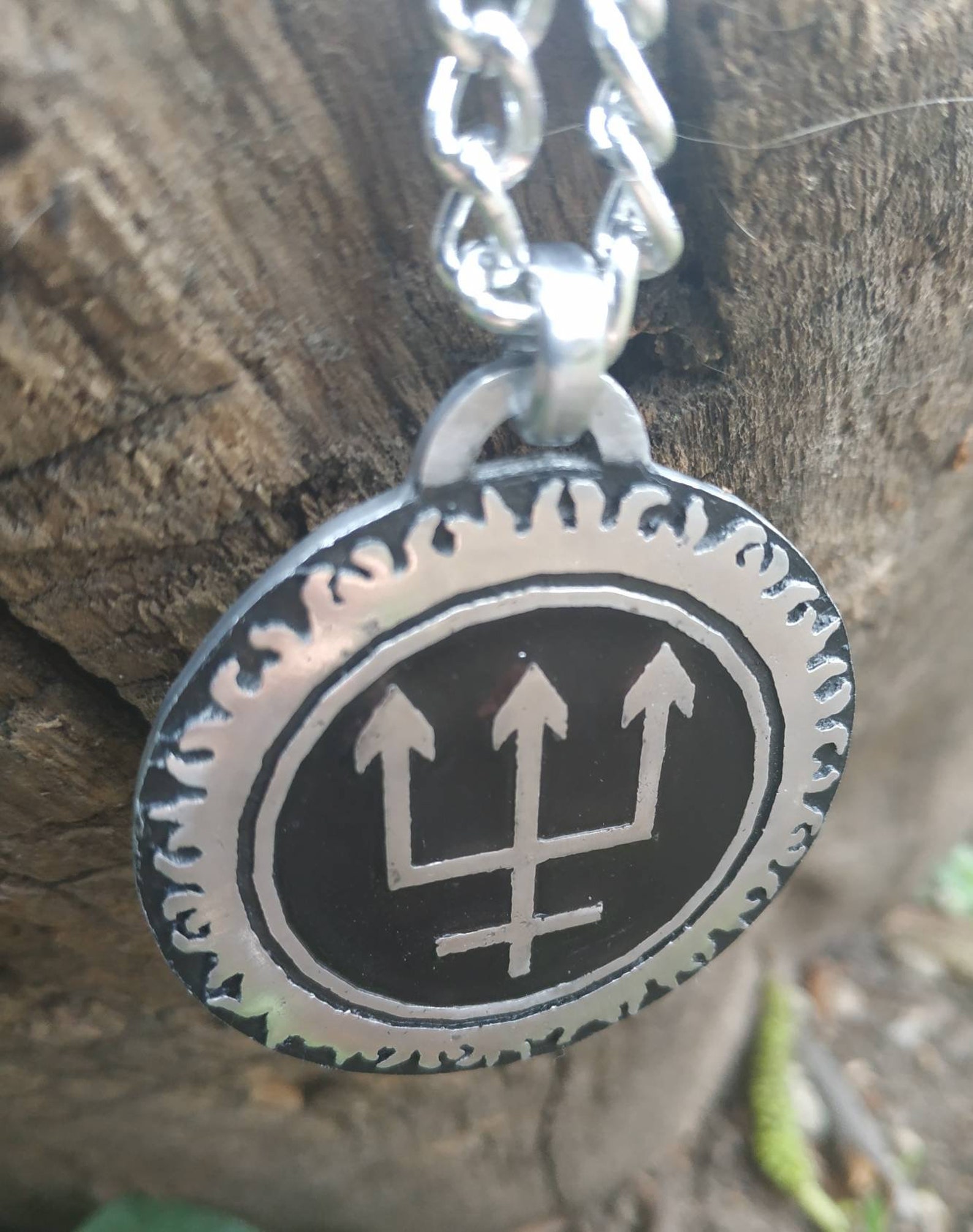 Black Metal Trident Pendant Lucifer Thelema Necklace Satanic | Etsy