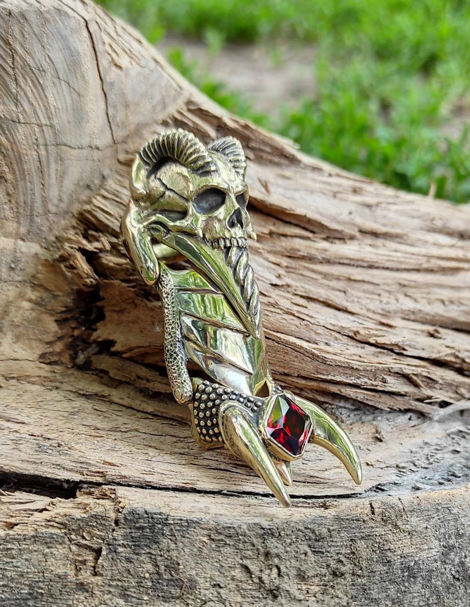 Giant Articulated Full Finger Bronze Ring Vampire Talons - Etsy