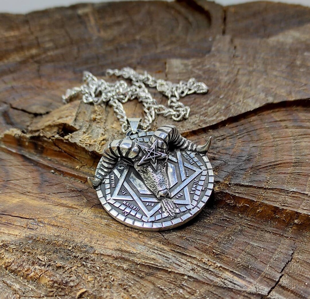 Goat Head Satanic Ritual Necklace Pentagramatron Summoning - Etsy