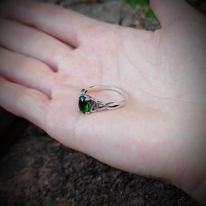 Silver Witch Triquetra Sigil Ring With Stone , Occult Witchery Symbol ...