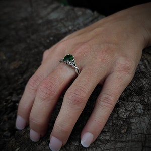 Silver Witch Triquetra Sigil Ring With Stone , Occult Witchery Symbol ...