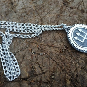 Black Metal Trident Pendant Lucifer Thelema Necklace , Satanic Dark ...