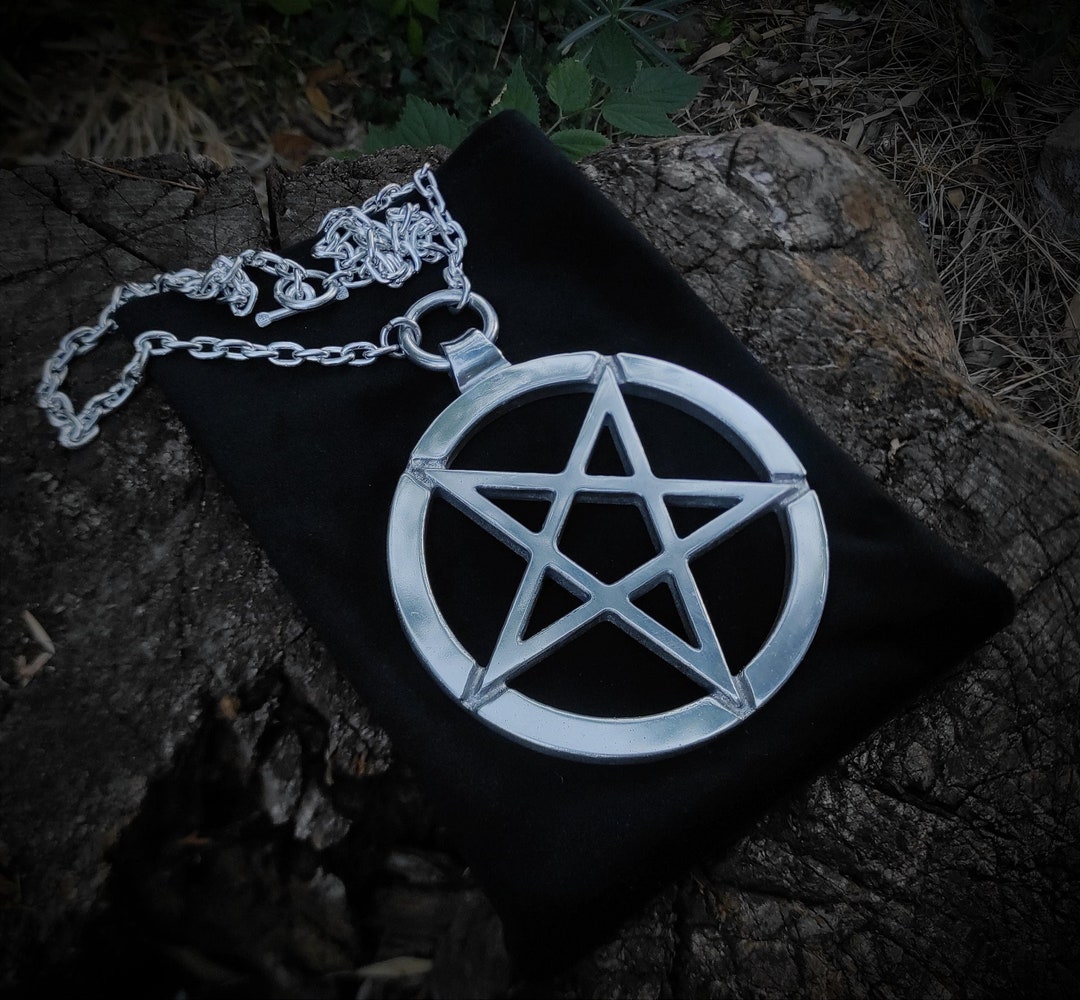 Giant Inverted Pentagram Necklace: Black Metal Satanic Jewelry - Etsy