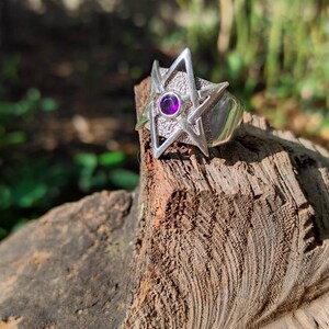 Thelemic Symbol Unicursal Hexagram Star Ring , Occult Mysterious ...