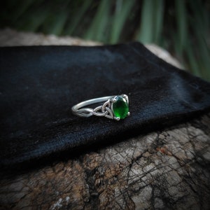 Silver Witch Triquetra Sigil Ring With Stone , Occult Witchery Symbol ...