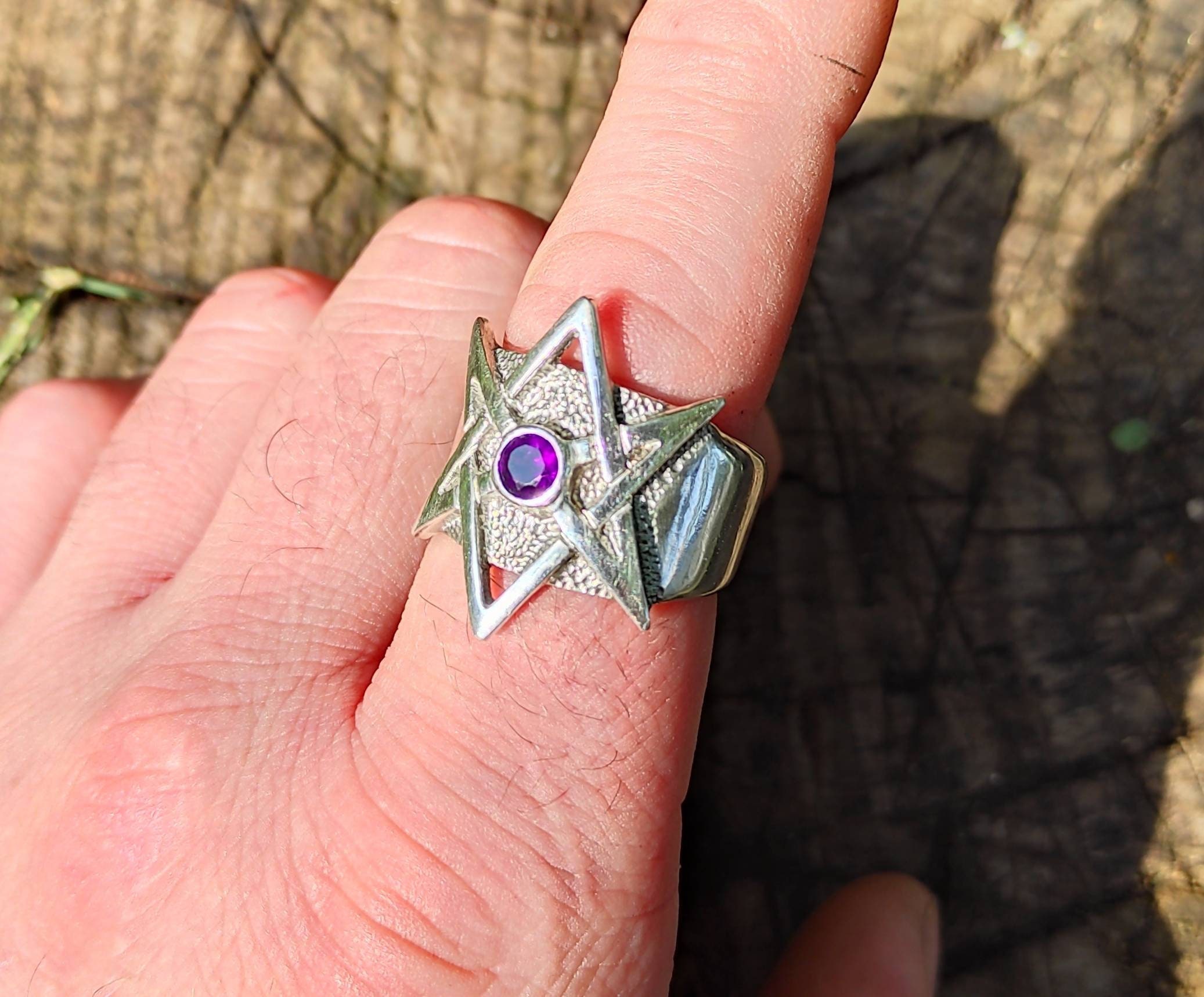 Thelemic Symbol Unicursal Hexagram Star Ring Occult | Etsy