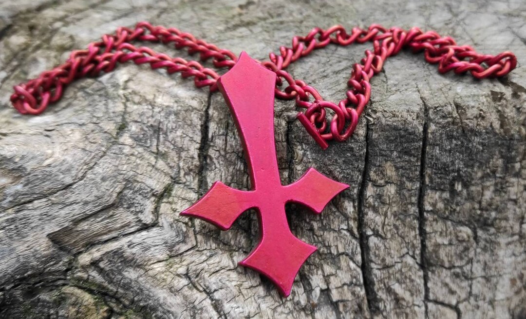 Bloody Red Inverted Cross Necklace , Sanguinary Antichristian Vampiric ...