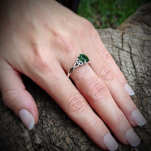 Silver Witch Triquetra Sigil Ring With Stone , Occult Witchery Symbol ...