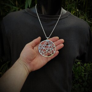 Large Silver Necronomicon Gate Sigil Necklace , Gate of Yog-sohoth ...