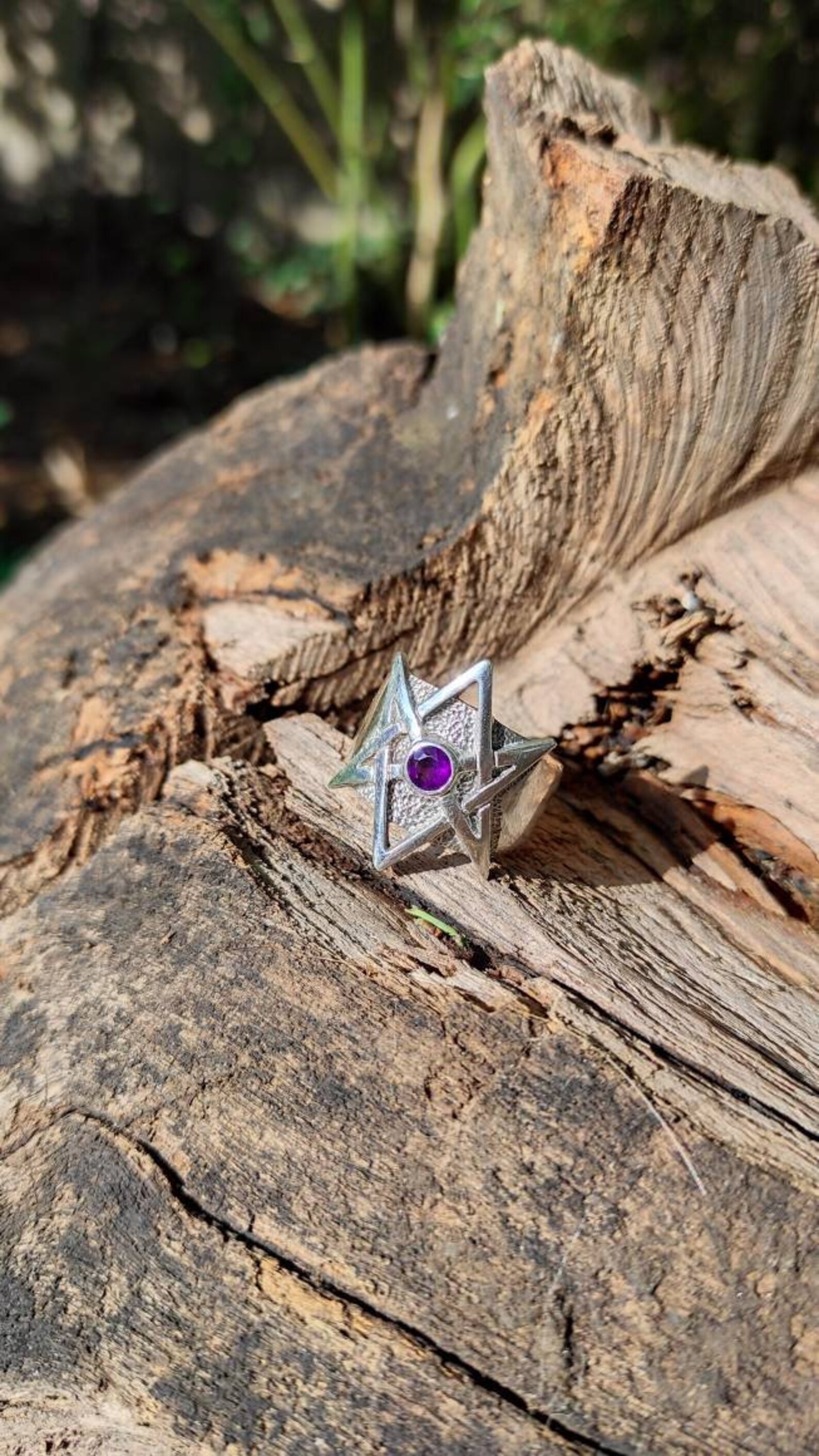 Thelemic Symbol Unicursal Hexagram Star Ring , Occult Mysterious ...