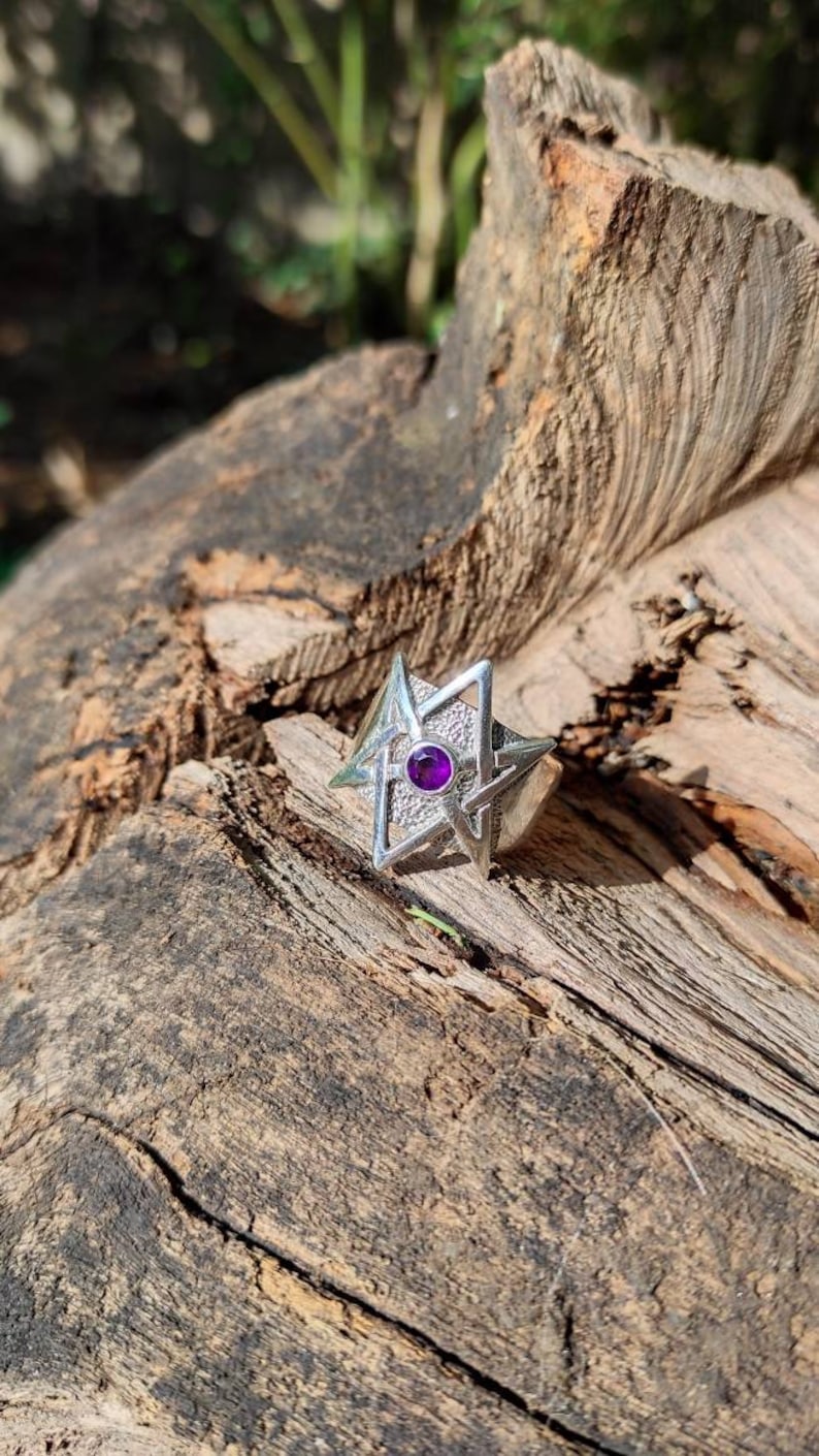 Thelemic Symbol Unicursal Hexagram Star Ring Occult | Etsy