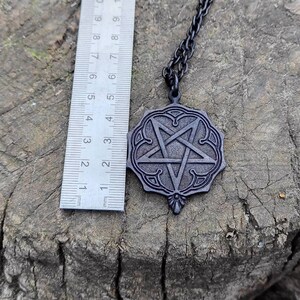 Black Lace Pentagram Necklace Shadow Pentacle Witches | Etsy